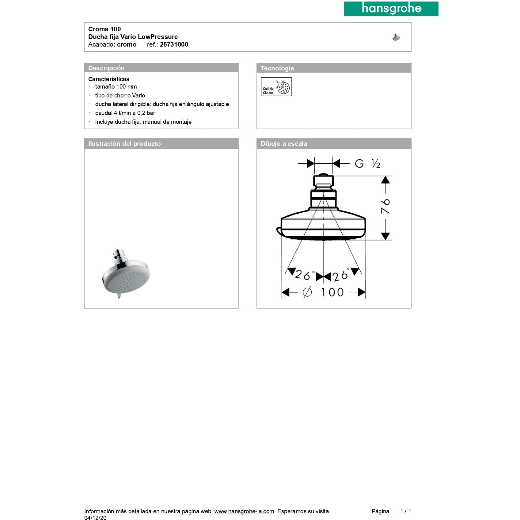 REGADERA 27441000 CROMO - AZYCO
